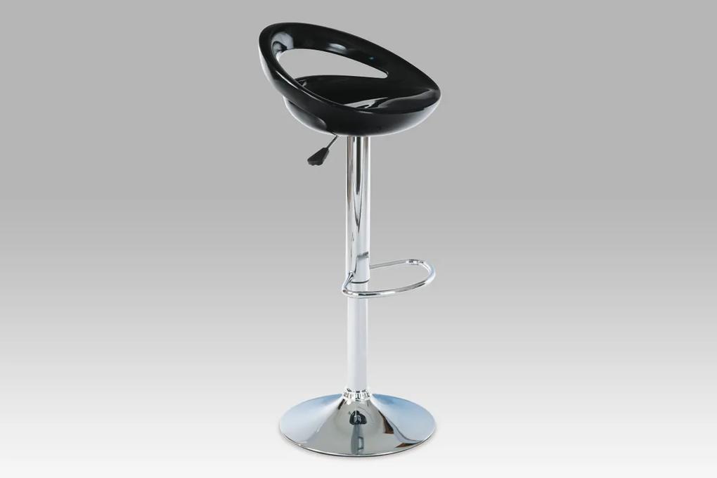 (AUB-403 BK) Barová židle, chrom / plast černý