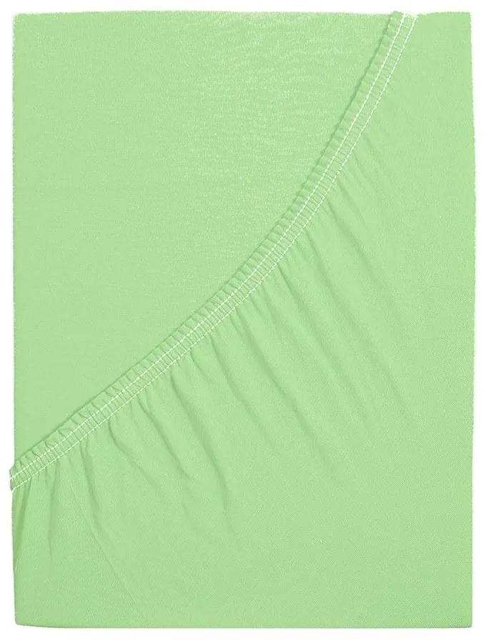 B.E.S. - Petrovice, s.r.o. Prostěradlo Jersey bavlna IDEAL - Světlá zelená 160 x 200