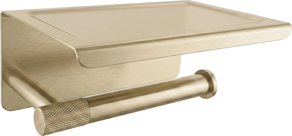 Rea Rea, Držák na toaletní papír s poličkou 6613 Modern Gold Brush, REA-89052