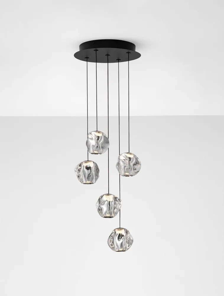 Matně černé kovové LED stmívatelné závěsné svítidlo se stínidlem z akrylového skla ø 30 cm Ifos – Nova Luce