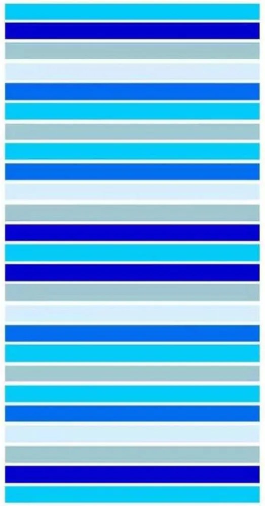 Velká plážová osuška s motivem Blue Stripes – 100% bavlna s vysokou gramáží 420g/m² – nadstandardní rozměr 90×165cm
