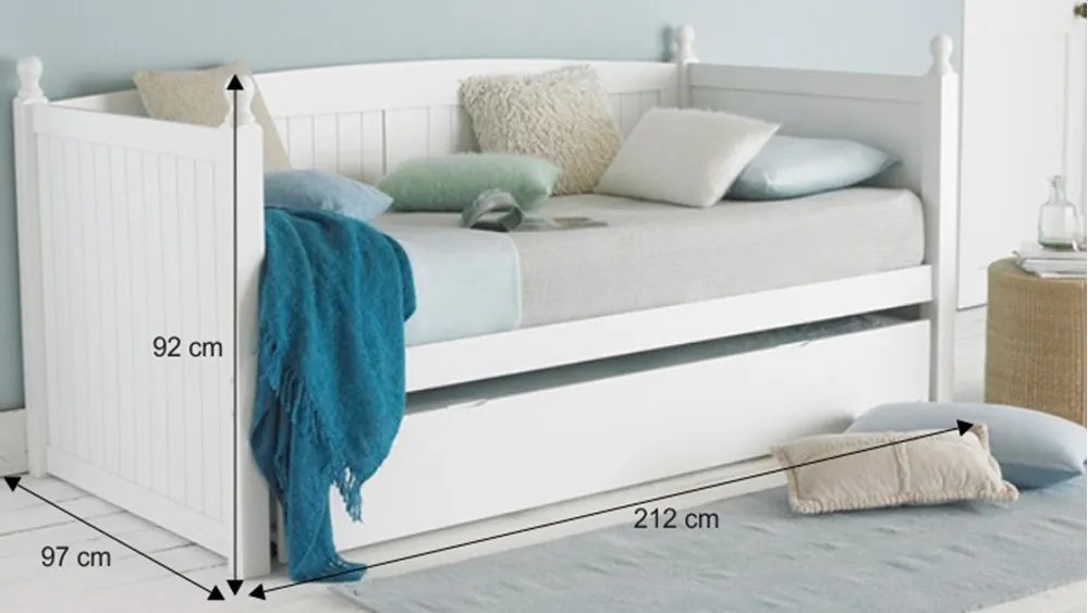 Tempo Kondela Dřevěná postel Glamis 200x90 Bílá