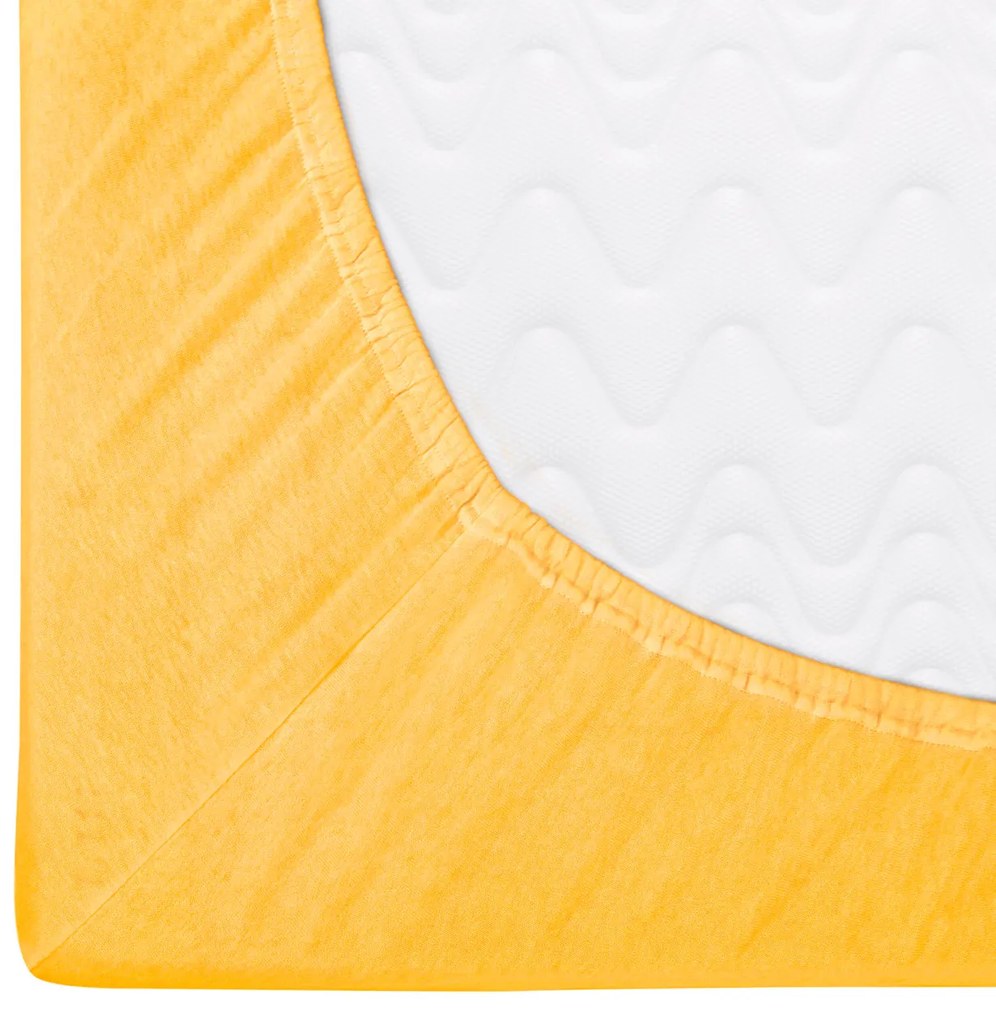 DĚTSKÉ JERSEY PROSTĚRADLO 004 80X160 CM ŽLUTÉ