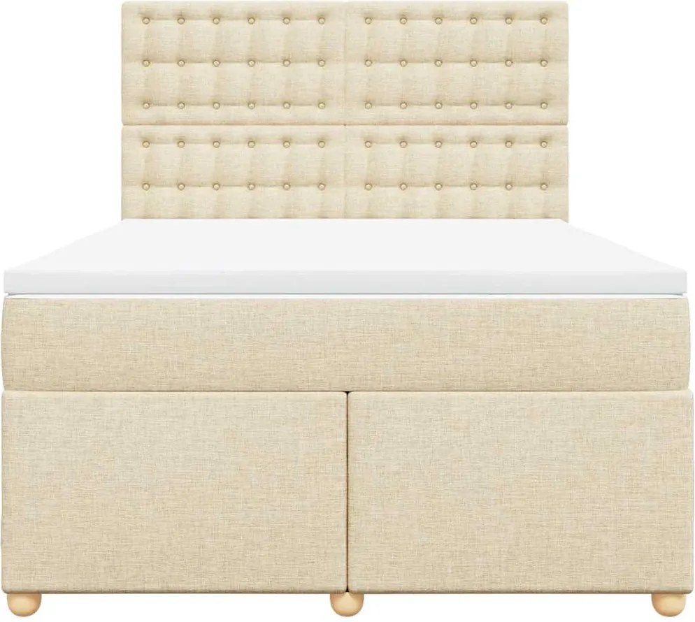 Box spring postel s matrací krémová 140x190 cm textil 3293594