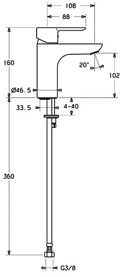 Hansa Umyvadlová stojánková páková baterie HANSALIGNA bez výpusti 6082203