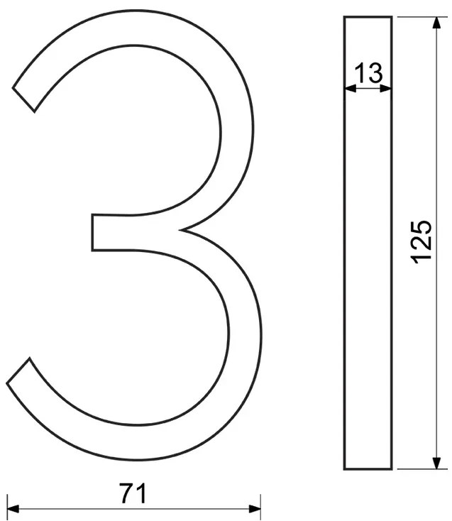 Richter RN.125V.3.CE číslo "3" černé Černá