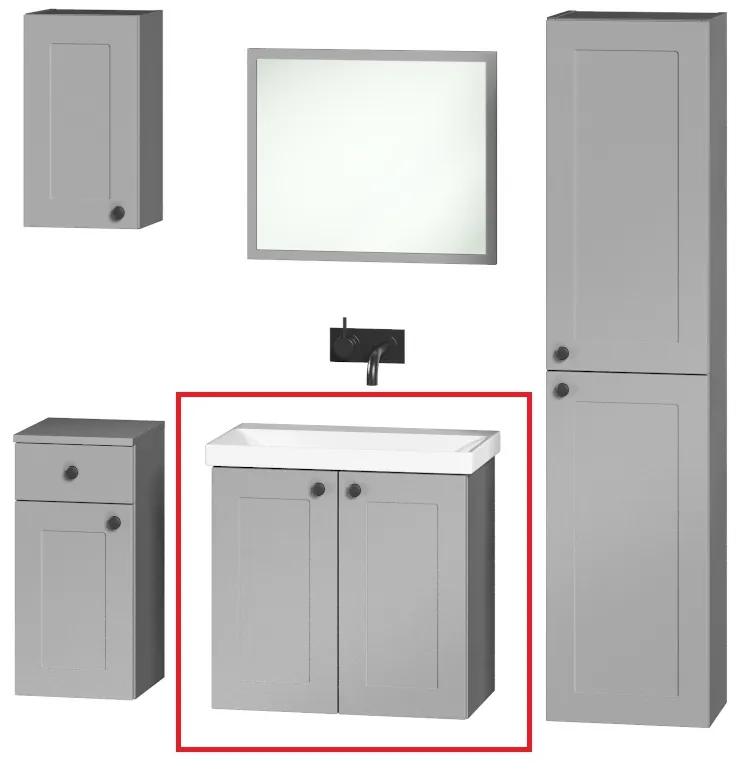 Expedo Koupelnová skříňka SENA VEA 64 s umyvadlem, 61,5x55,5x35,9, šedá mat
