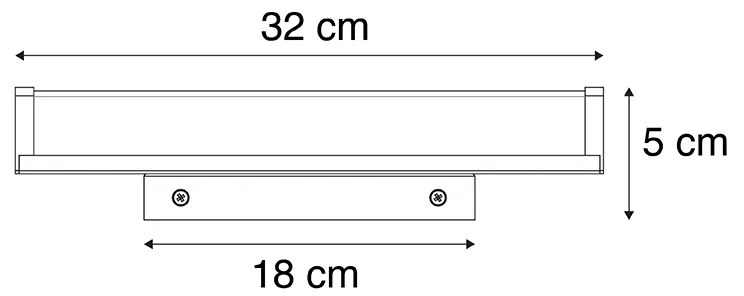 Nástěnné svítidlo černé 32 cm IP44 - Cascada