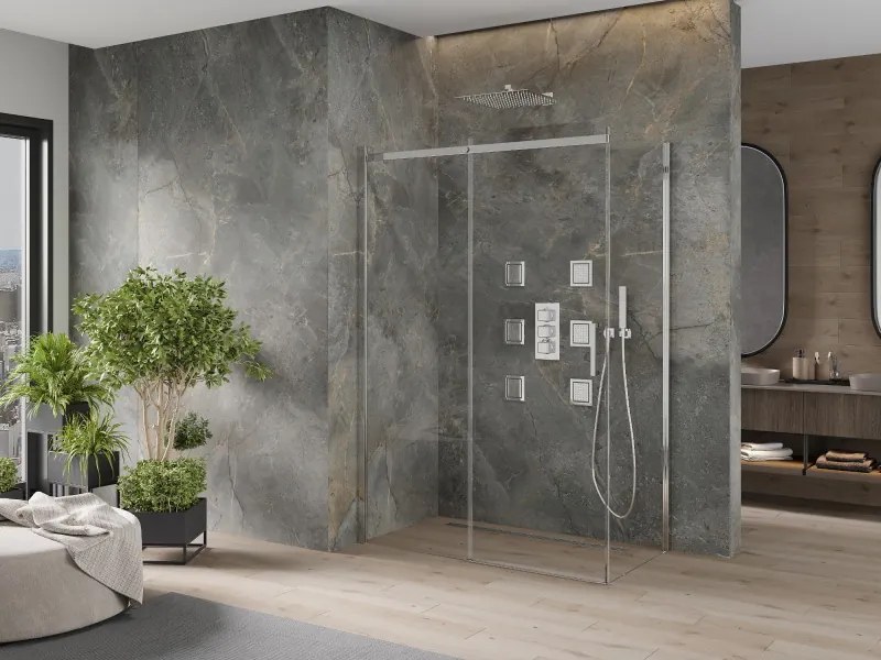 Mexen Omega sprchový kout 130x70cm, 8mm sklo, chromový profil-čiré sklo, 825-130-070-01-00