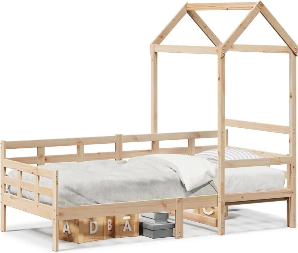 Válenda se střechou 80 x 200 cm masivní borové dřevo 3282326