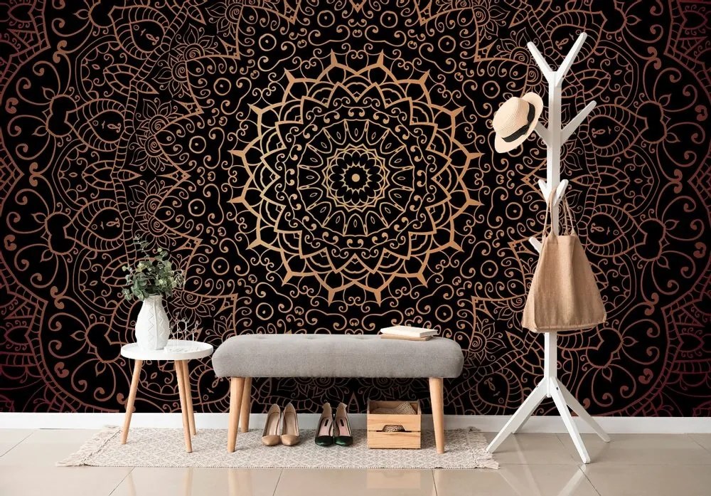 Tapeta vintage Mandala v indickém stylu - 450x300 cm