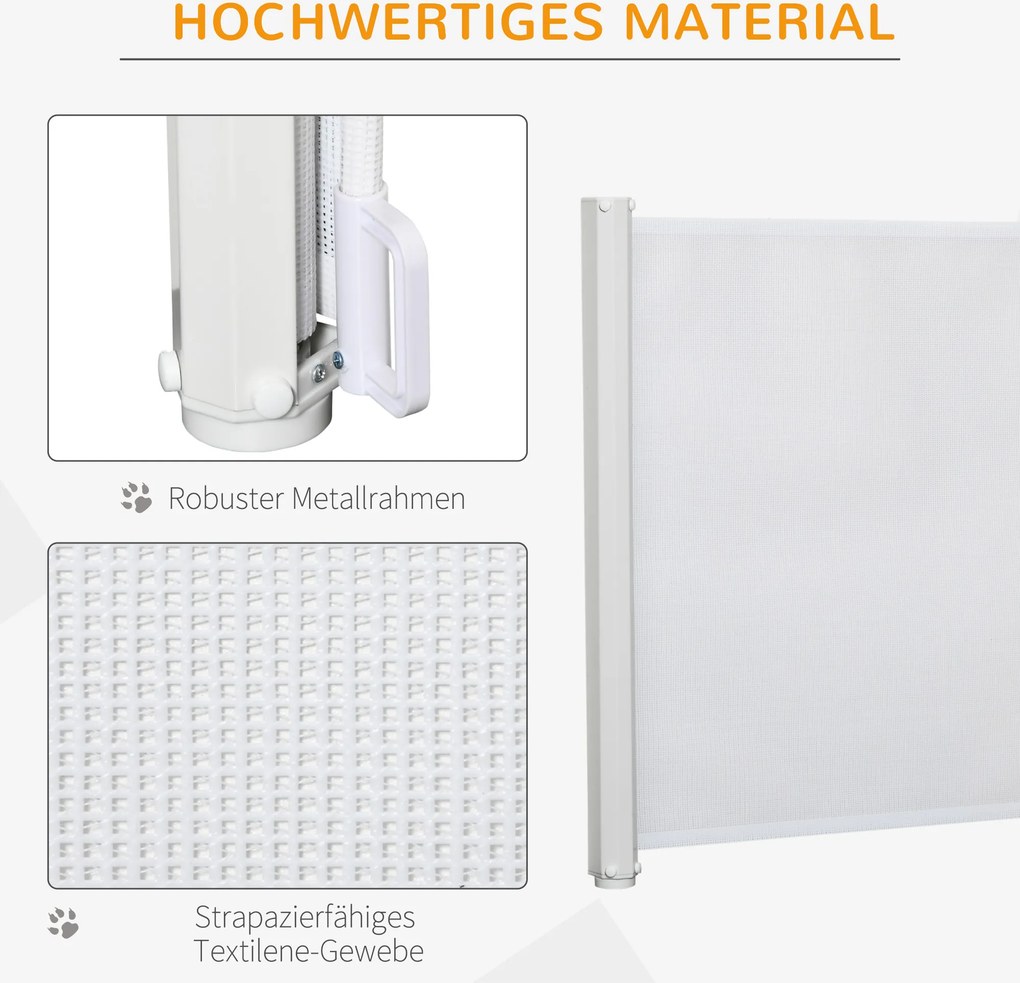 Schodišťová branka PawHut výsuvná bezpečnostní branka do dveří bezpečnostní přepážka PVC bílá 115x82,5 cm pro děti a domácí zvířata | Aosom.de