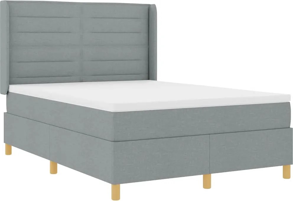 Postel s boxspringem s matrací Světle šedá 140 x 190 cm textil 3341763
