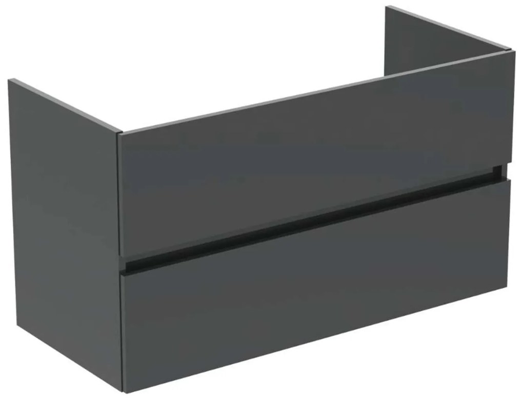 Ideal Standard Eurovit+ - Umyvadlová skříňka, 55x100x44 cm, 2 zásuvky, lesklá šedá R0265TI