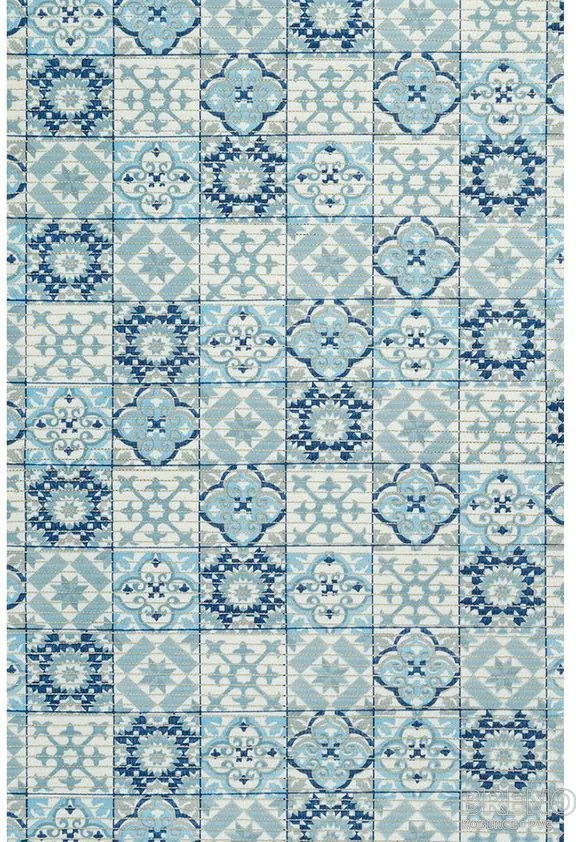 Breno Koupelnová pěnová předložka SOFTY-TEX 79828.5 modré dlaždice, šíře 65 cm, Modrá/Vícebarevné