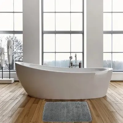 MSV MICROFIBER koupelnová předložka světle šedá 50 x 70 cm / mikrovlák
