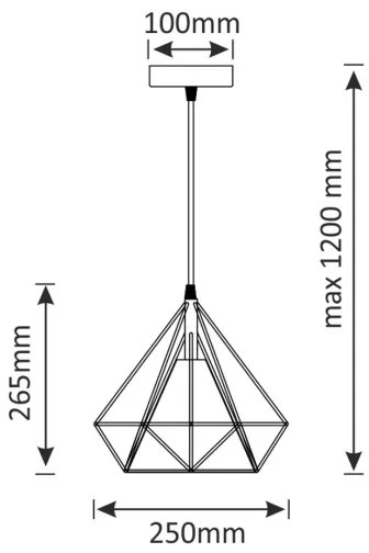 Lustr na lanku BROXTON 1xE27/20W/230V