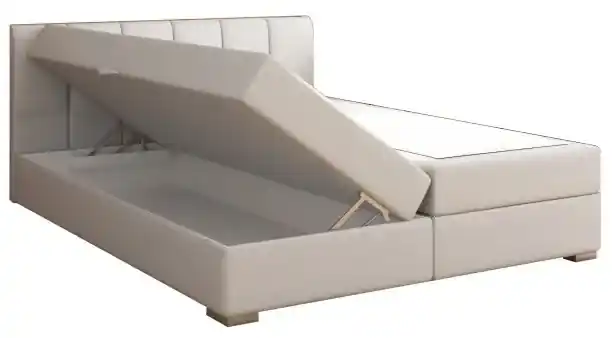Světle šedá boxspringová postel RIANA KOMFORT 180 x 200 cm | BIANO