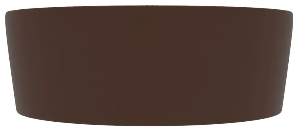 Luxusní umyvadlo přepad matné tmavě hnědé 36 x 13 cm keramické,  147039