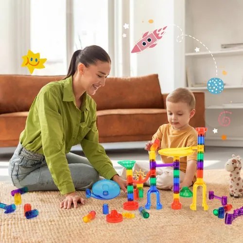Marble Run Sada 150 KS Stavebnice STEM jako dárek vzdělávací bloky pro děti