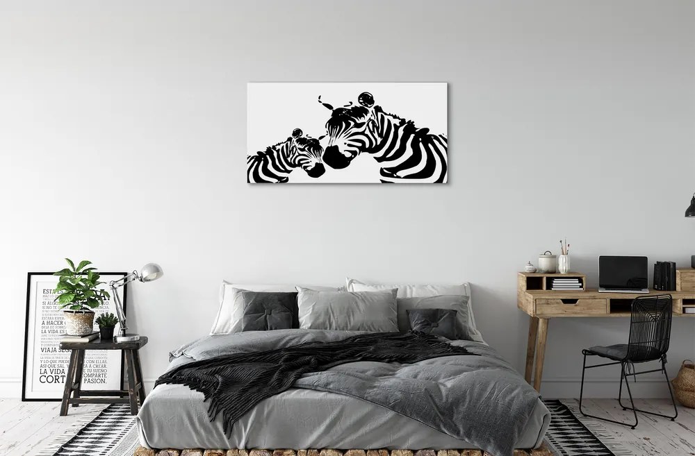 Obrazy na plátně malované zebra 125x50 cm