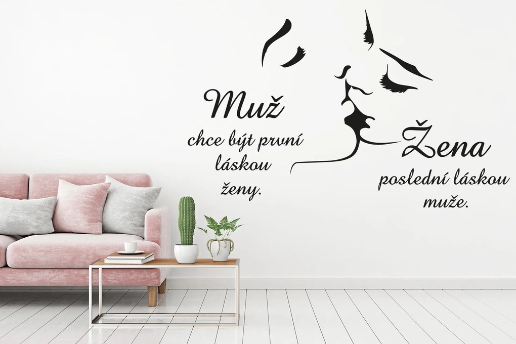 Samolepka na zeď Muž a žena Barevná varianta: Černá, Velikost (šířka x výška): 65x40cm