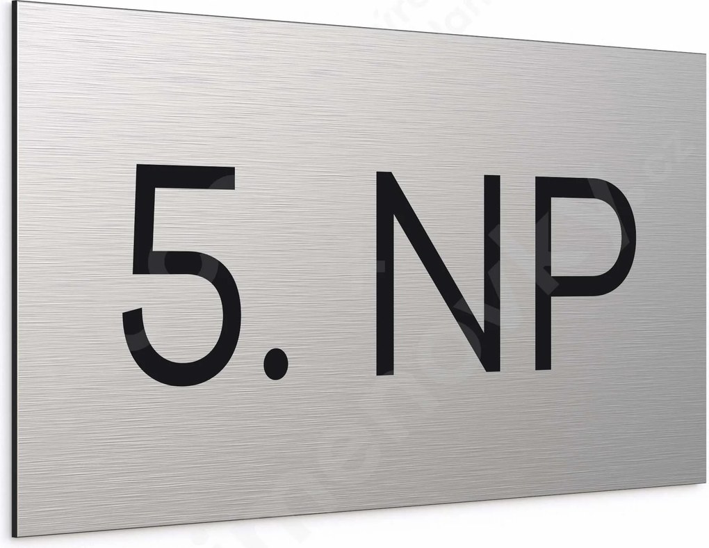 ACCEPT Označení podlaží "5. NP" - stříbrná tabulka - černý popis