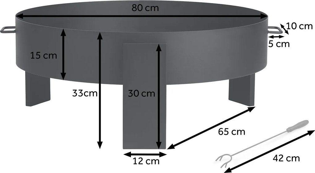 Zahradní ohniště 80 cm Berdsen BD-883