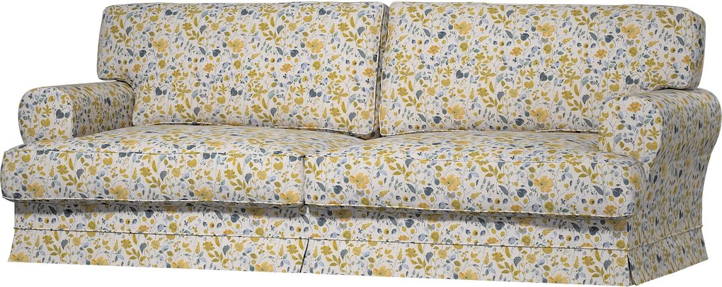 Potah na pohovku IKEA Ekeskog rozkládací barva žlutá látka pletený vzor, vzorované