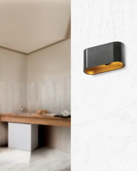 Designové nástěnné svítidlo Vega černé/zlaté