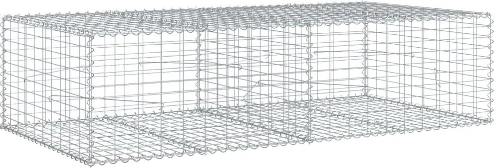 Gabionový koš s víkem 200 x 100 x 50 cm pozinkované železo 3295179