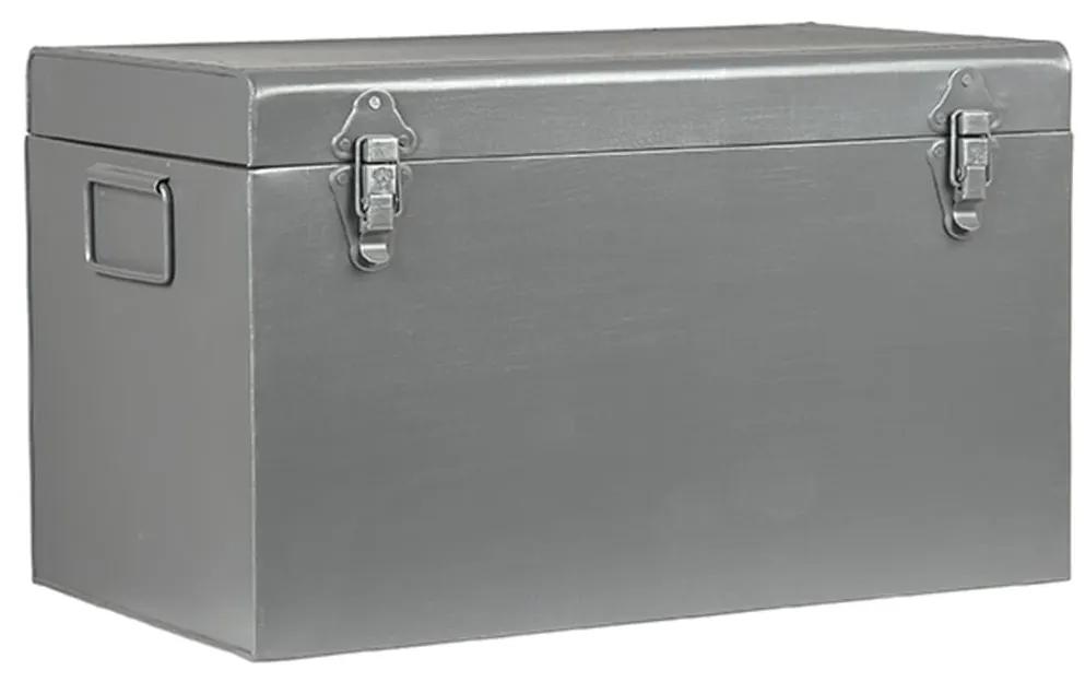 436655 LABEL51 Úložný box Vintage 50 x 30 x 30 cm L šedý s patinou