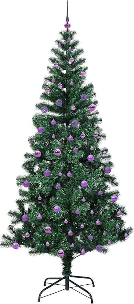 Umělý osvětlený vánoční stromeček Zelená 240 cm PVC a kov 3396794
