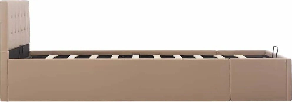 Rám postele zvedací úložiště cappuccino umělá kůže 120 x 200 cm 285530