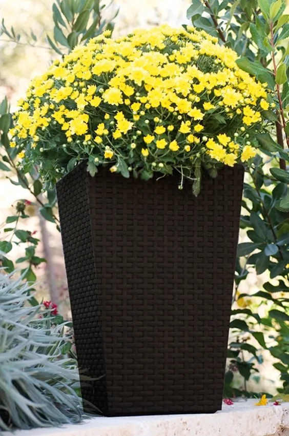 KETER - květináč Rattan Planter M, hnědý