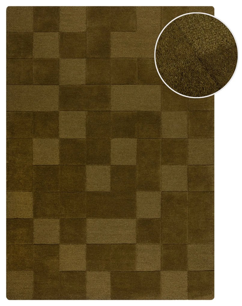 Flair Rugs, Kusový koberec Moderno Checkerboard Green, 120x170, zelená, chodba / předsíň
