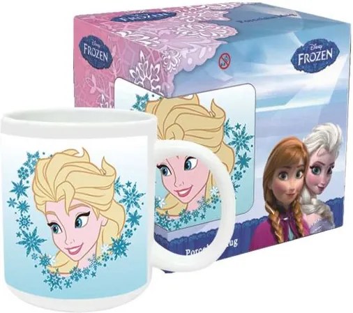 EUROSWAN Keramický hrnek Frozen / hrneček Frozen Anna a Elsa Snowflakes 320 ml