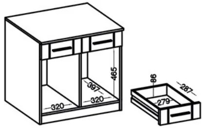 FALCO Komoda Parker 2D2S Odstín: Dub sonoma
