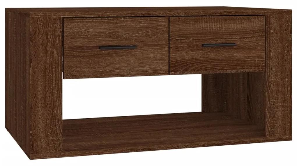 Konferenční stolek hnědý dub 80x50x40cm kompozitní dřevo - Default Title
