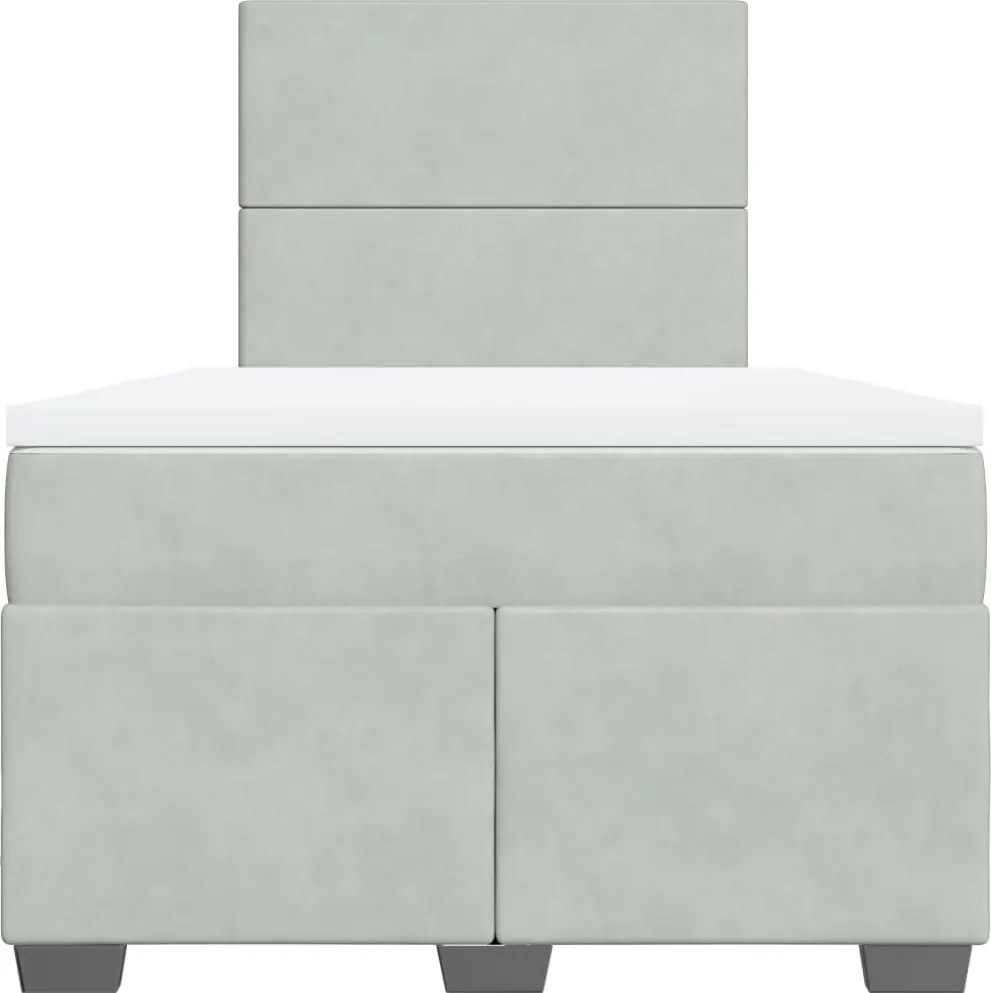 Box spring postel s matrací světle šedá 120x190 cm samet 3290852