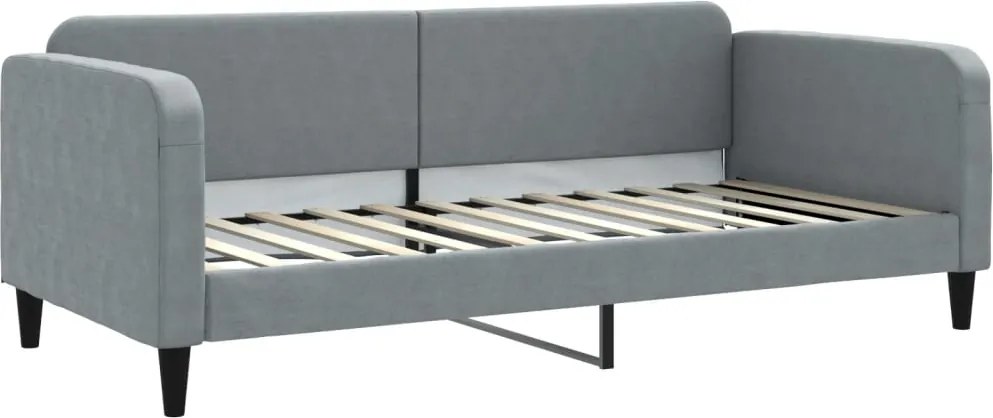 Válenda s přistýlkou a zásuvkami světle šedá 90 x 200 cm textil 3196870