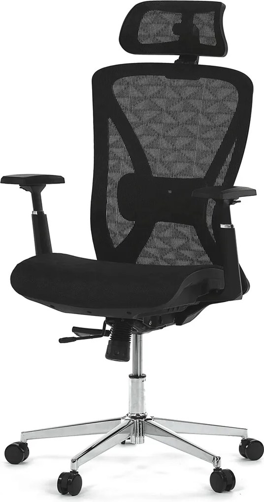 Ergonomická kancelářská židle NILS - černá síťovina