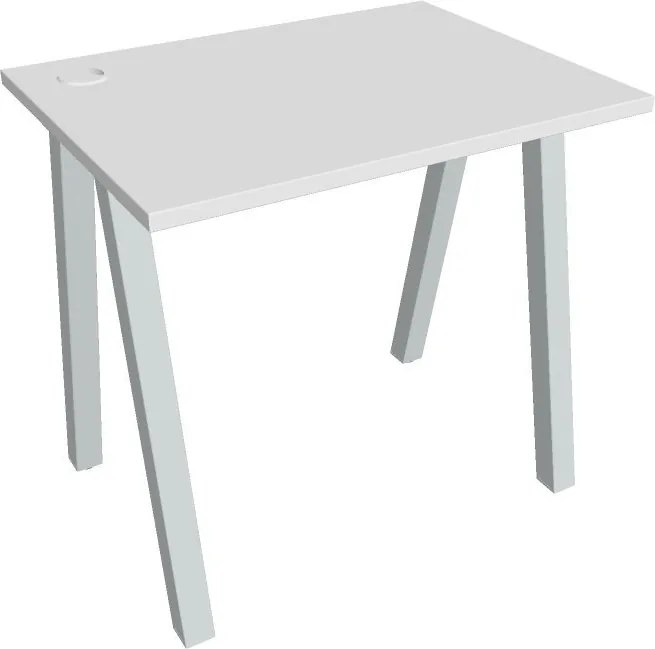 Kancelářský pracovní stůl Hobis UEA 800, bílá RAL 9016, deskaakát