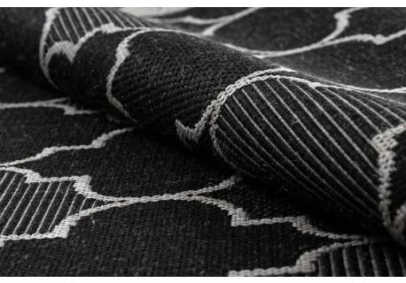 Dywany Luszczow Kusový koberec SIZAL FLOORLUX 20607 Maroko, Jetel, Mříž, černý, stříbrný Rozměr koberce: 120 x 170 cm