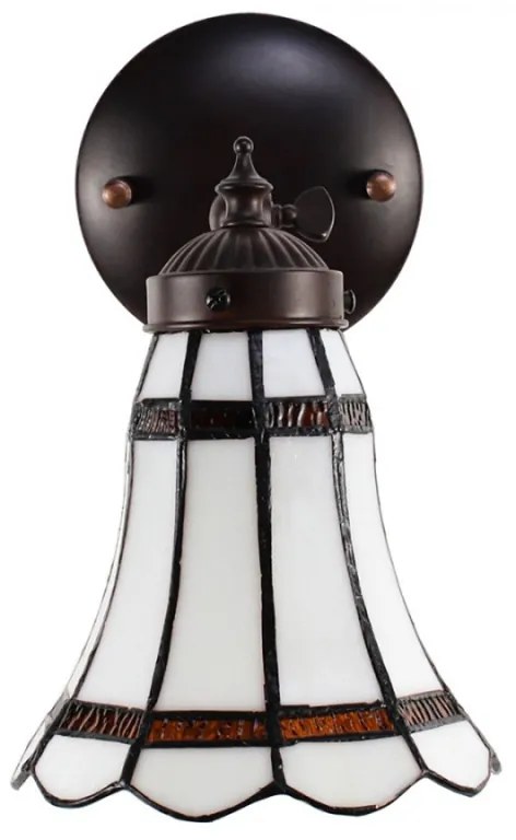 Nástěnná lampa Tiffany s bílým stínidlem BrownLine – 17x12x23 cm