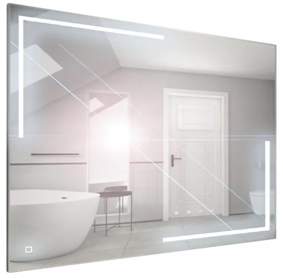 Comodo Zrcadlo závěsné s pískovaným motivem a LED osvětlením Nikoletta LED 3 Typ: dotykový vypínač, Rozměry (cm): 80x65 - (Nikoletta LED 3/80)