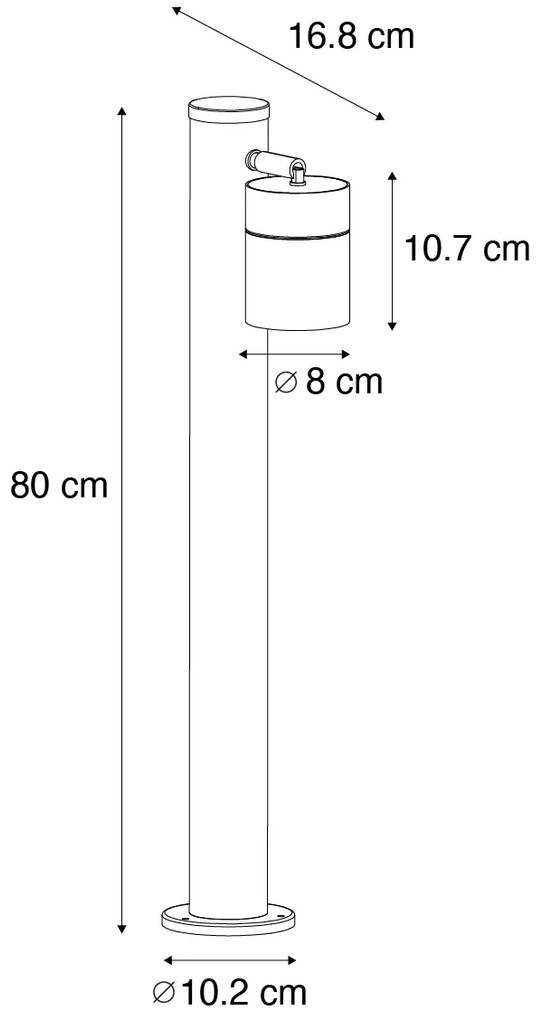 Stojací venkovní lampa černá 80 cm AR70 nastavitelná IP44 - Solo