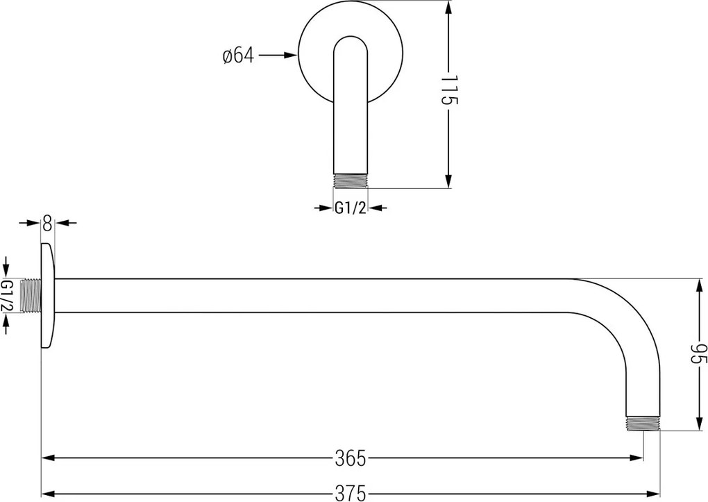 Mexen Kai DR70 podomítková vanová a sprchová souprava s dešťovou sprchou 30 cm, černá, 77602DR7030-70
