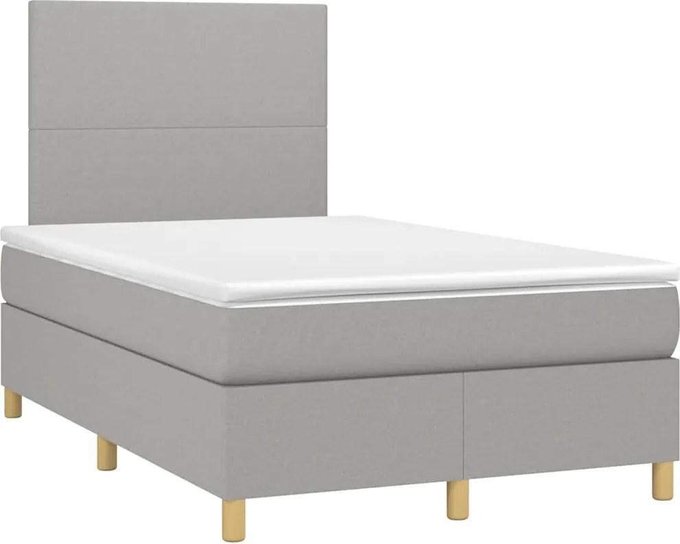 Box spring postel s matrací světle šedá 120x190 cm textil 3269916