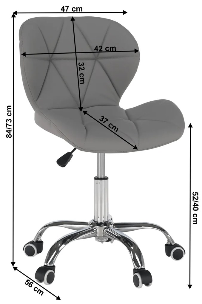 Kancelářská židle NOMI - kov, ekokůže, šedá / chrom